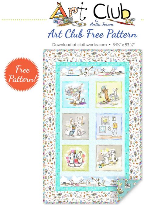 Free Pattern Download Art Club Quilt For Clothworks