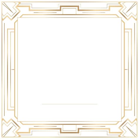 Фрейм арт деко Png золотой наклейки прозрачный фон Премиум фото
