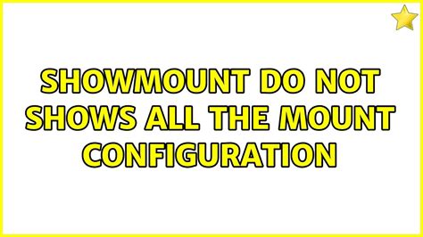 Unix And Linux Showmount Do Not Shows All The Mount Configuration Youtube