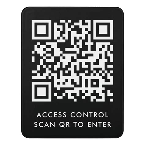 Qr Code Access Control Black Door Lock Entry Door Sign Zazzle