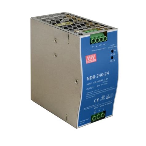 Meanwell AC DC Single Output Industrial DIN Rail Power Supply Vdc A Metal Case NDR