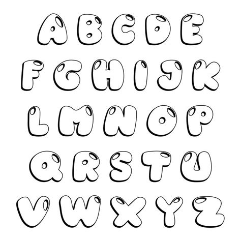 Big Bubble Letters 10 Free PDF Printables Printablee Worksheets Library