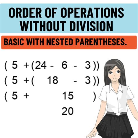 Order Of Operations Without Division Worksheets Basic With Nested