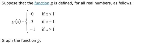 Solved Suppose That The Function G Is Defined For All Real Chegg