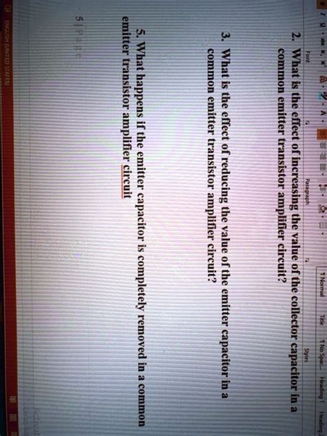 Solved Emitter Transistor Amplifier Circuit 3 11 Common Emitter