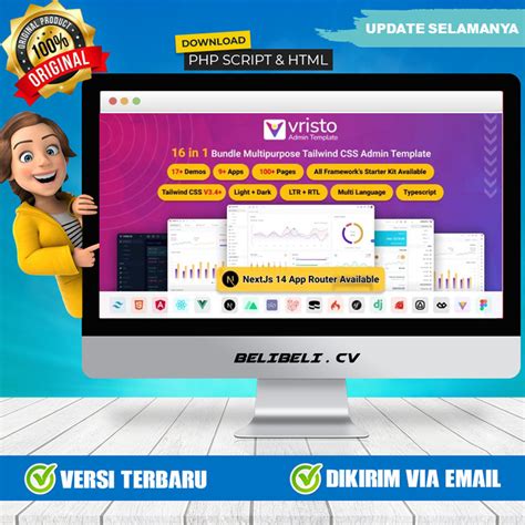 Jual Tailwind Css Vristo Tailwind Admin Template Nextjs App Router Html Angular Reactjs