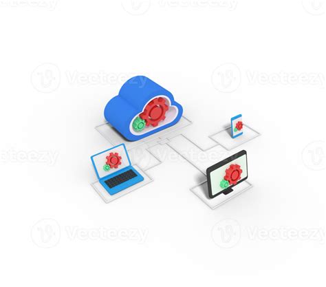 3d Illustration Of Setting Cloud Storage 10987344 Png
