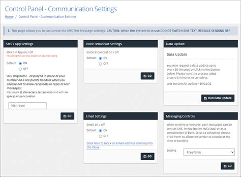 Manage Communication Settings