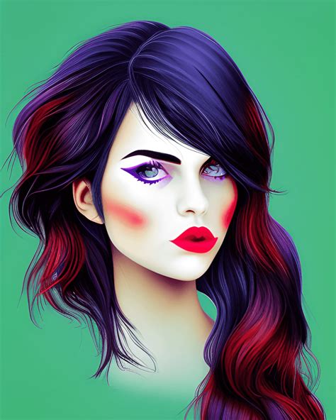 Raven Hair Ruby Lips Sparks Fly · Creative Fabrica