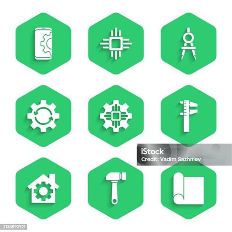 프로세서 해머 엔지니어링용 그래프 용지 캘리퍼스 캘리퍼스 및 스케일 기어가 있는 집 워크플로로 기어 화살표 나침반 그리기 및