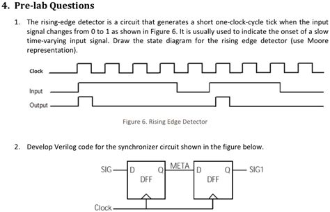 4 Pre Lab Questions 1 The Rising Edge Detector Is A Circuit That Generates A Short One Clock