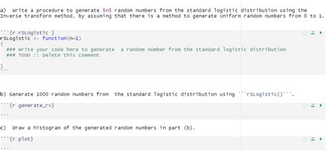Solved Consider The Standard Logistic Distribution Which Has