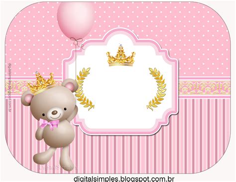 Princesa Osita de Peluche Etiquetas para Candy Bar para Imprimir Gratis Oh My Bebé