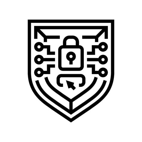 La Seguridad Cibernética Proteger Datos Centrar Línea Icono Ilustración 53767970 Vector En Vecteezy