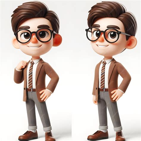 Premium Vector A Lego Character With Glasses And A Tie That Says Quot Glasses Quot
