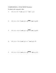 Composite Function Worksheet Pdf COMPOSITION Of FUNCTIONS Worksheet Evaluate Each Composite Composite Function Worksheet Pdf COMPOSITION Of FUNCTIONS Worksheet Evaluate Each Composite