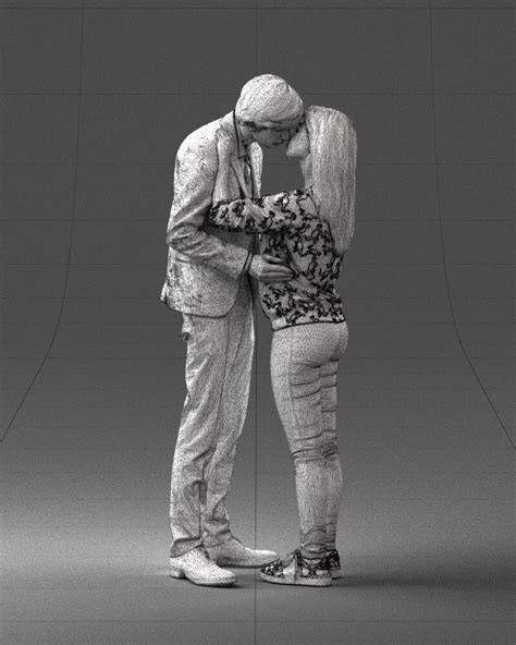000444 Realistic Young Couple Embracing 3d Model By 3dfarm