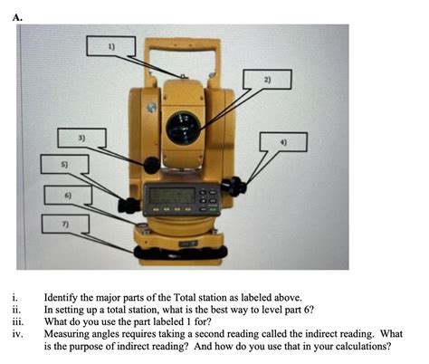 Identify The Major Parts Of The Total Station As Chegg