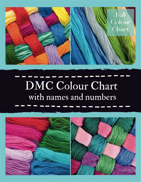 DMC Colour Chart With Names And Numbers Colour Charts For Embroidery Stitch Or Needle Work