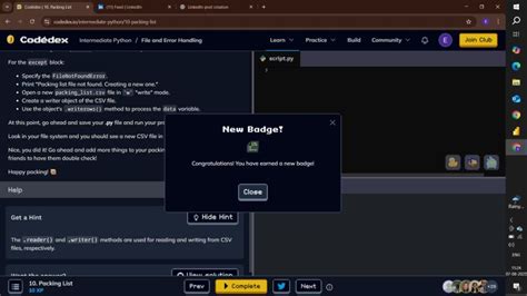 Python Codedex Filehandling Errorhandling Learningtocode Badgeunlocked Codenewbie