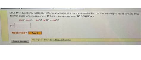 Solved Solve The Equation By Factoring Enter Your Answers As A Comma Separated List Let K Be
