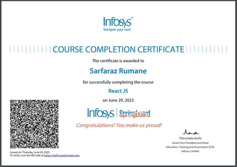 Sarfaraz Rumane On Linkedin Reactjs Webdevelopment Certification Userexperience