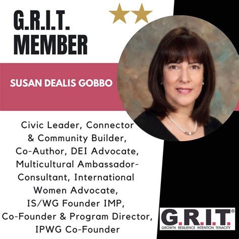 Meet Grit Growth Resilience Intention Tenacity Community Member Susan Dealis Gobbo She