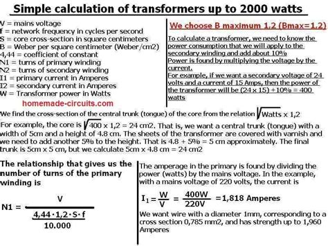 Simple Transformer Calculations Load Calculation Transformer Power