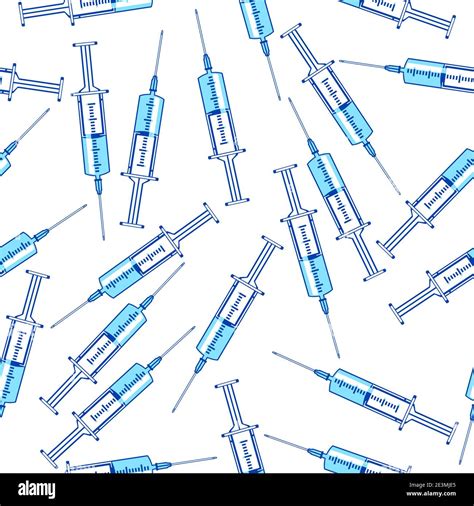 Seamless Pattern Of The Randomly Located Syringes Stock Vector Image