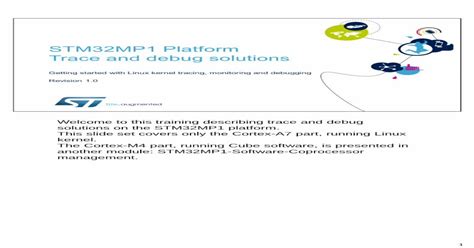 Stm32mp1 Ecosystem Trace And Debug · Note That All Log Messages Are