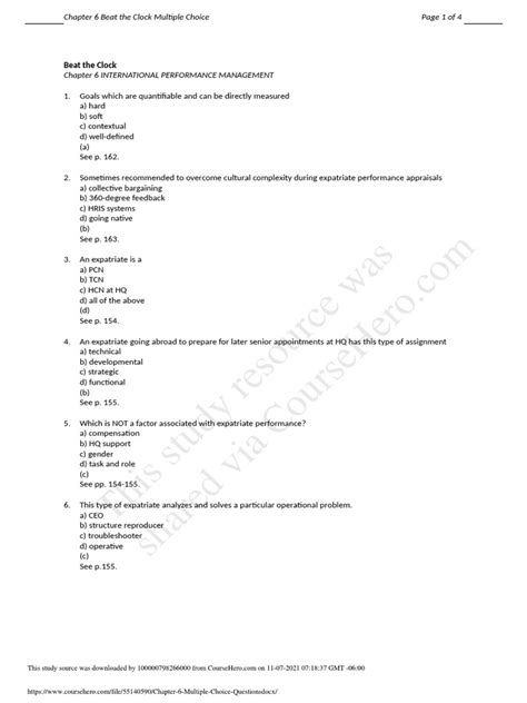 Chapter 6 Multiple Choice Questions Pdf Business Behavioural Sciences