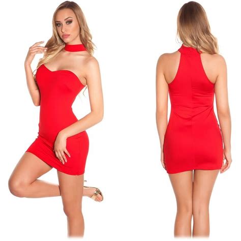 Cute Neck Holder Mini Dress Red Pic