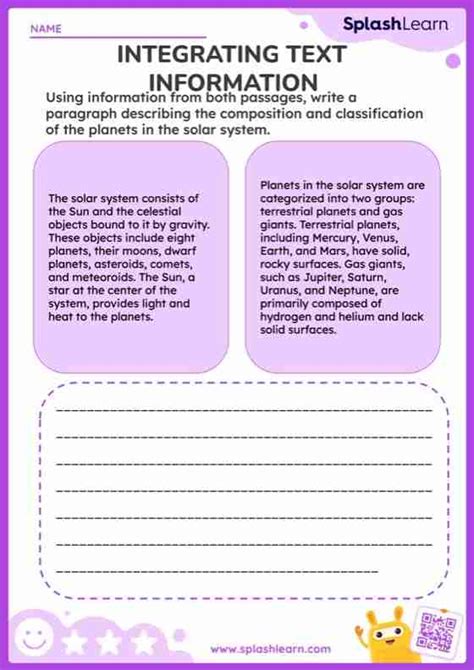 Integrating Text Information Printable English Sheet