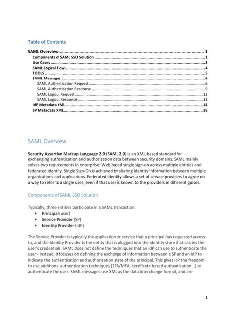 Introduction To Saml Pdf Hypertext Transfer Protocol Information Technology