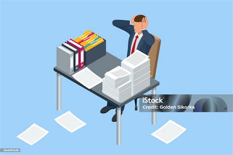 사무실의 서류 및 파일의 등각 투영 스택 관료주의 과부하 사무실의 관료 종이 문서 상자 및 폴더 더미 법에 대한 스톡 벡터 아트 및 기타 이미지 Istock