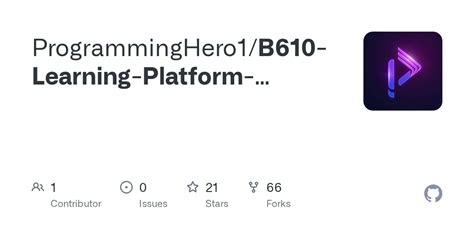 Github Programminghero1b610 Learning Platform Assignment