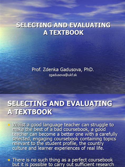 Selecting And Evaluating A Textbook Download Free Pdf English Language Textbook
