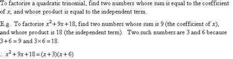 quadratic trinomials