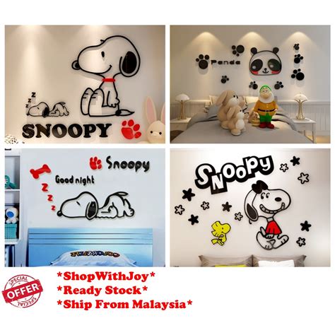 【shopwithjoy】big Size 3d Acrylic Wallpaper Wall Cartoon Decoration