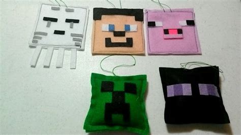 Minecraft Set Of 5 Felt Ornaments