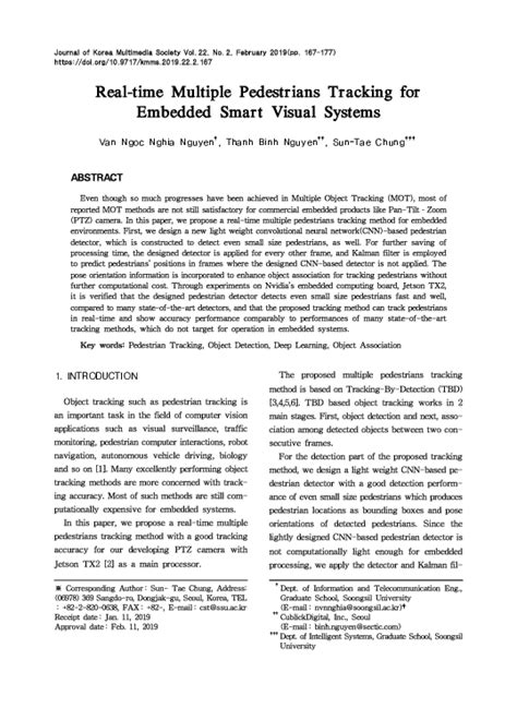pdf real time multiple pedestrians tracking for embedded smart visual