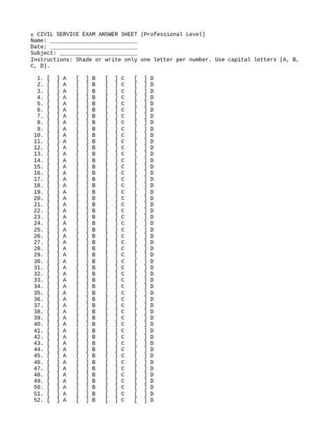 Cse Answer Sheet 180 Items Pdf