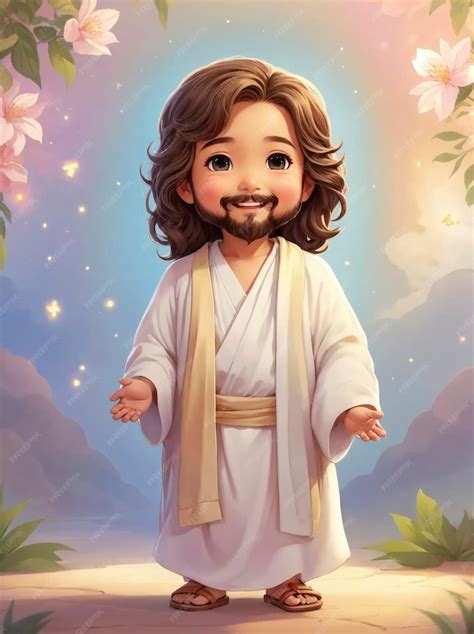 Premium Ai Image Chibi Jesus Cartoon Playful Illustration