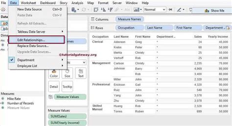 Tableau Data Blending