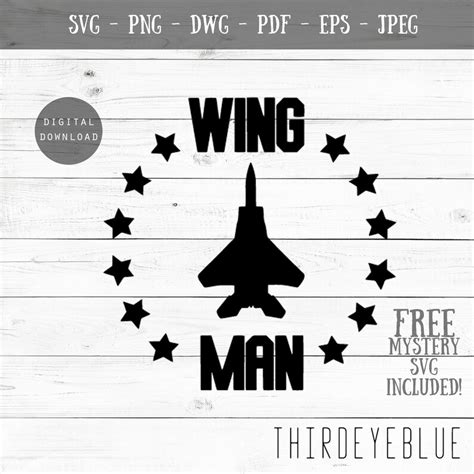 Top Gun Wing Man Funny Svg Digital Cutting File Etsy