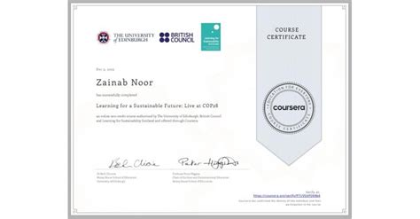 zainab noor on linkedin completion certificate for learning for a sustainable future live at cop28
