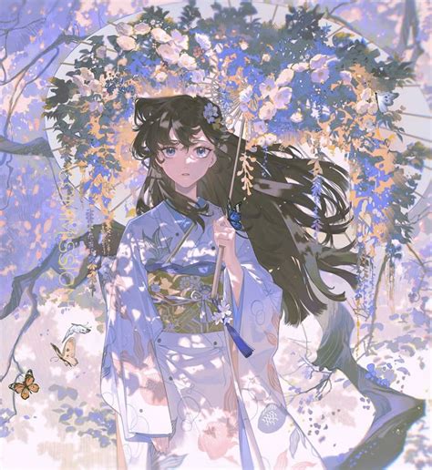Orchid Anime Art With Background Purple Anime Landscape Anime Art