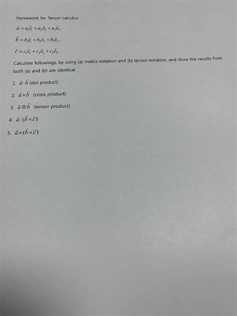 Solved Homework for Tensor calculus a a e a ê a ê Chegg