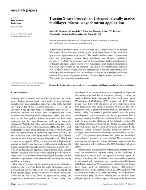Pdf Tracing X Rays Through An L Shaped Laterally Graded Multilayer