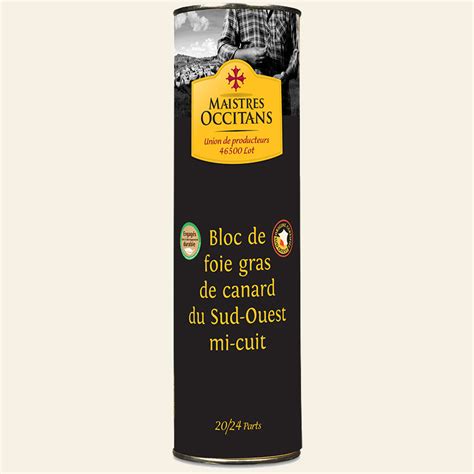 Bloc De Foie Gras De Canard Du Sud Ouest Mi Cuit 1kg Maistres Occitans